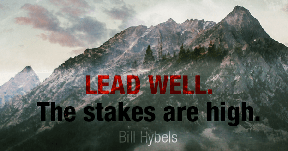Lead well...